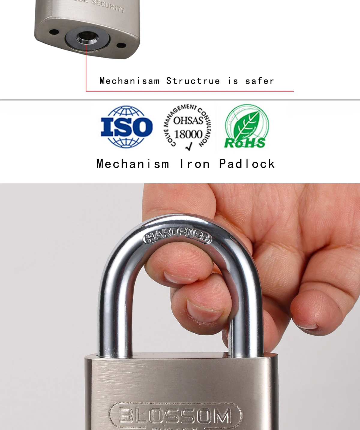 LS32 60MM Blossom Lock - Heavy Duty Iron Padlock with Keys
