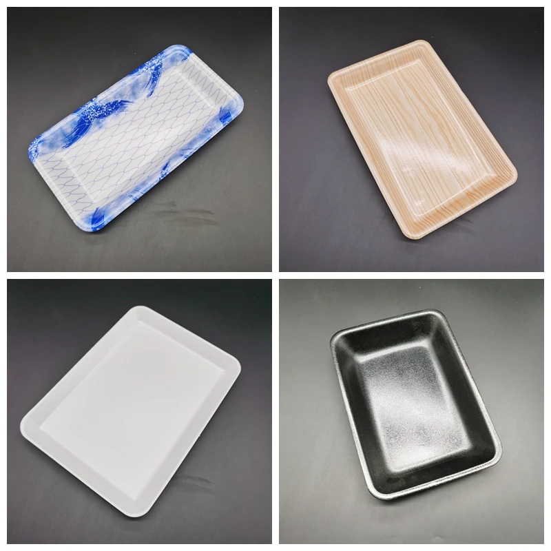 Baki Daging Styrofoam Biru Sekali Pakai Dengan Bantalan Penyerap Daging ...