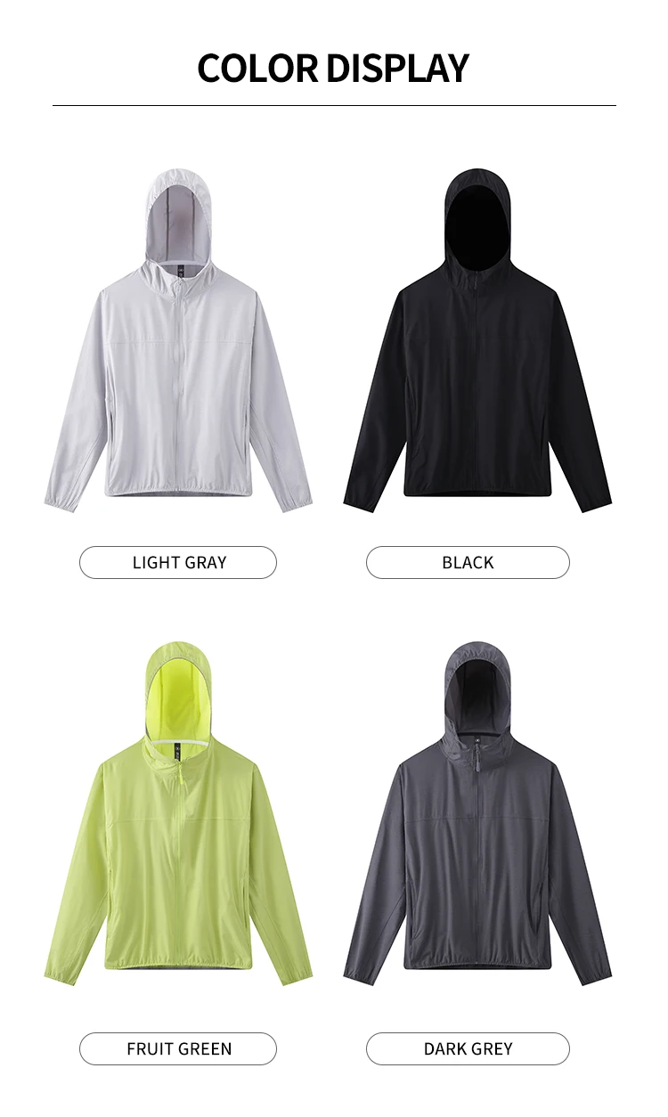Men Gym Wears Quick Dry Jackets 90% Polyester 10% Spandex Windproof ...