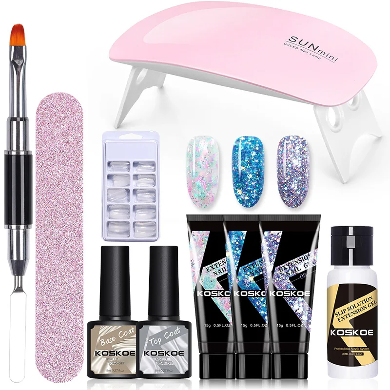 Hot Sale Professional Nail Salon Kit With Uv Lamp False Nails Extension ...