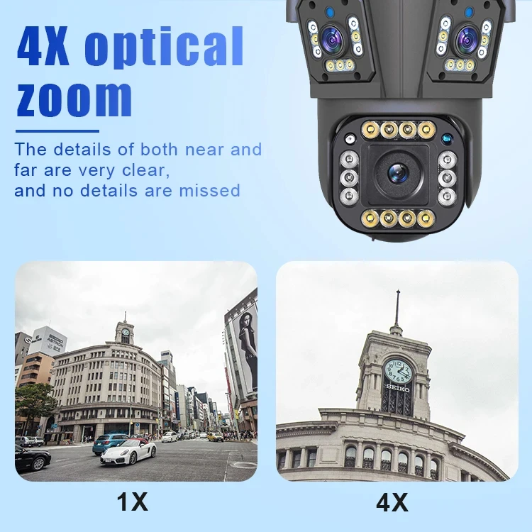 IPC360 Home 3 Lens 4K 10X Zoom Security Camera Panoramic Human ...