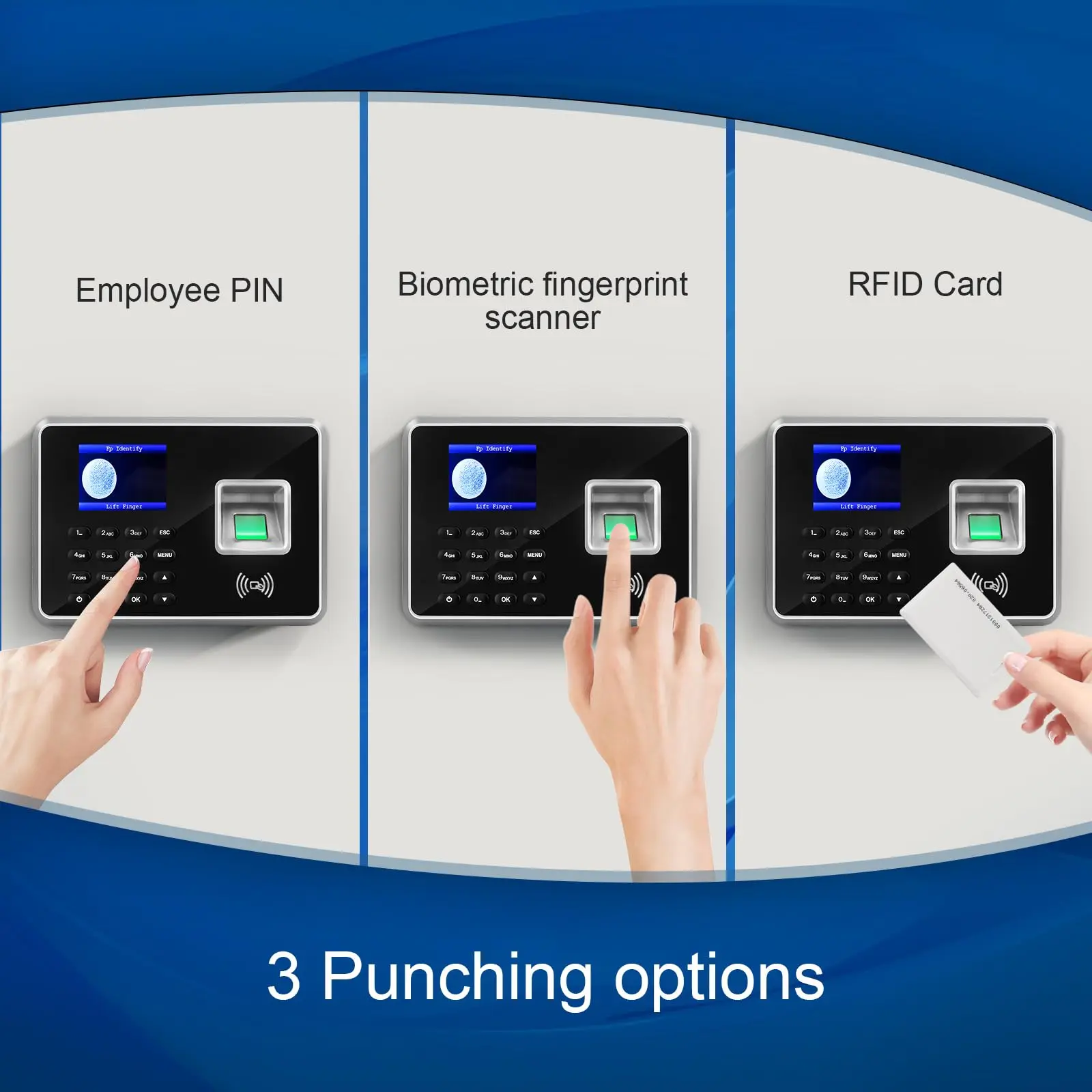 A2 Punch Fingerprint & ID Card Time Clock Tracker for Smbs