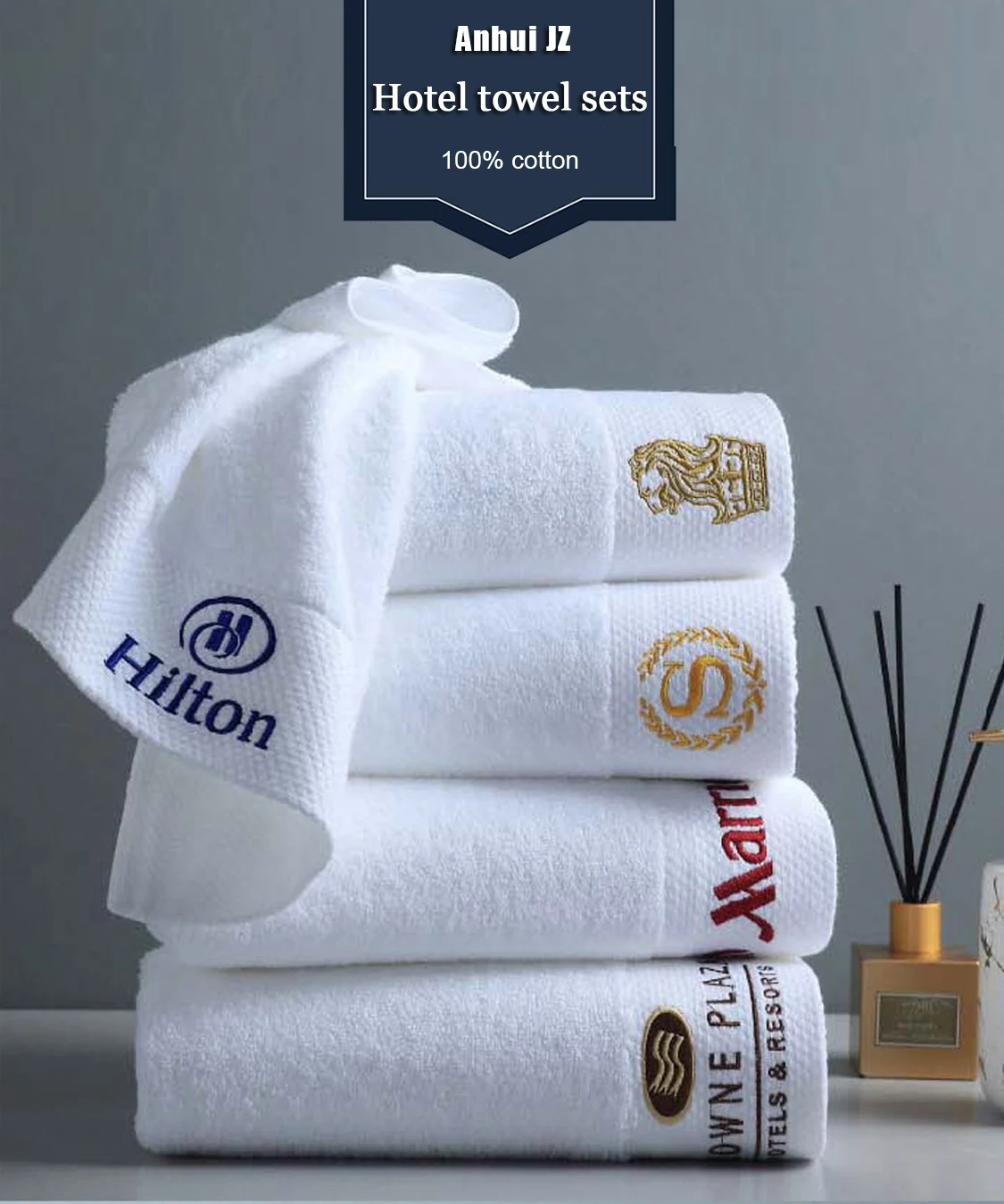 100% Cotton Custom Logo 5 Star Luxury Towels for Hotels