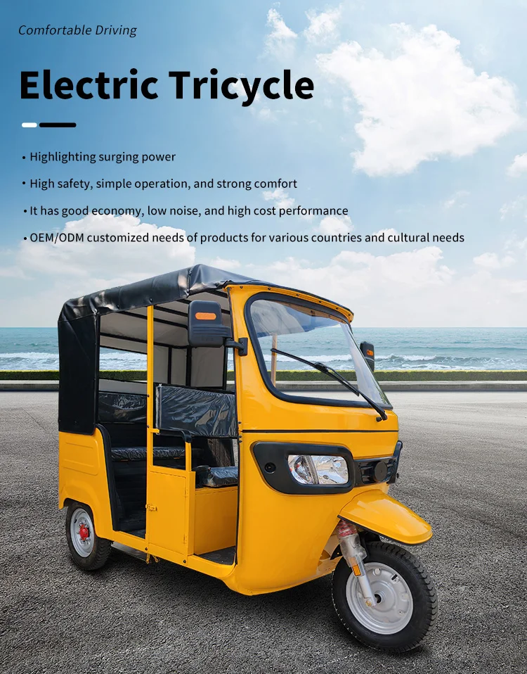 3 Wheel Electric Tricycle for Passenger Open Campers for Battery ...