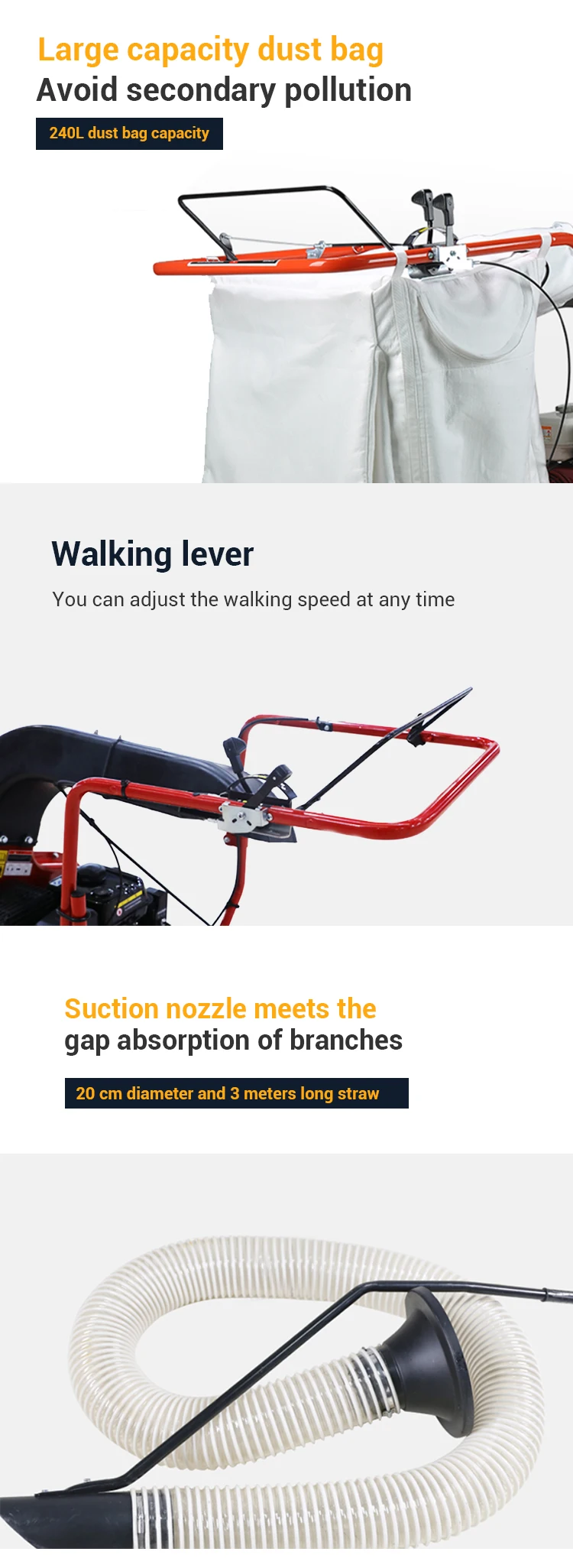 High Efficiency Leaf Blower and Vacuum Machine for Urban Landscaping