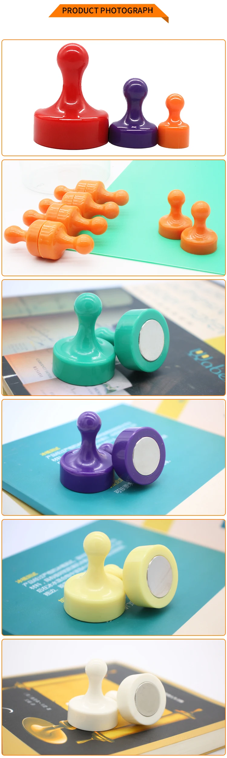 Strong Magnet Color Plastic Refrigerator Magnetic Thumbtack Office Mini ...