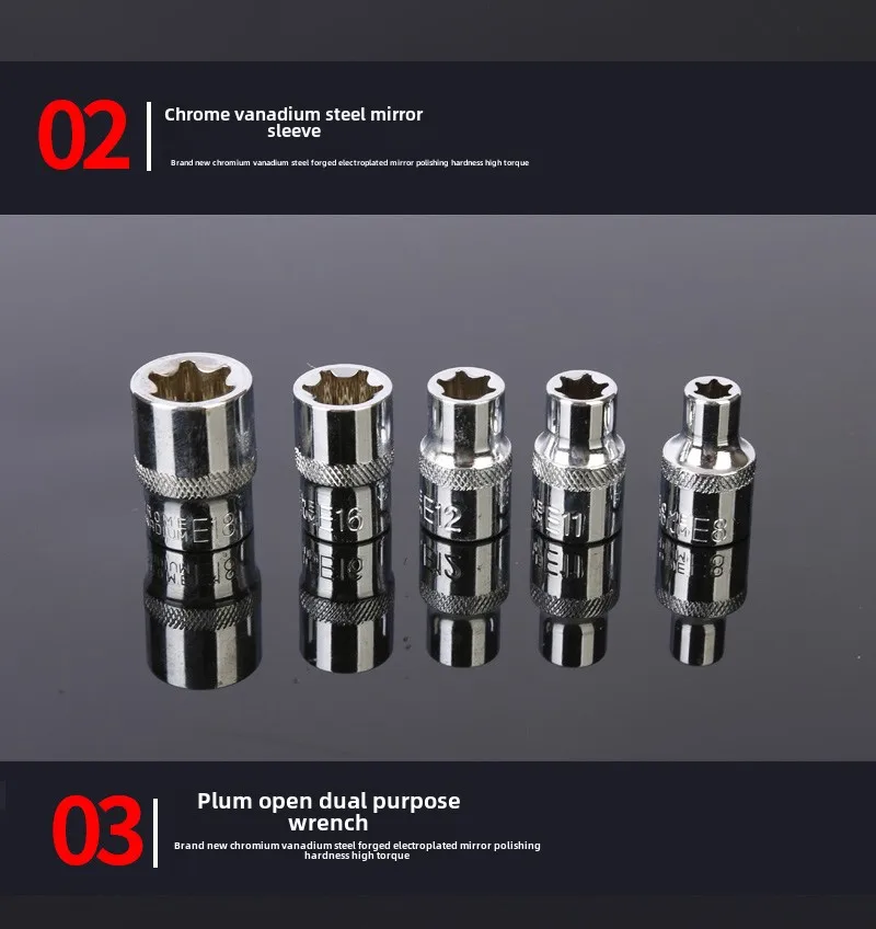 216pcs Hand-Power Car Repair Tool Set Chrome Vanadium Steel 1/2 Inch ...