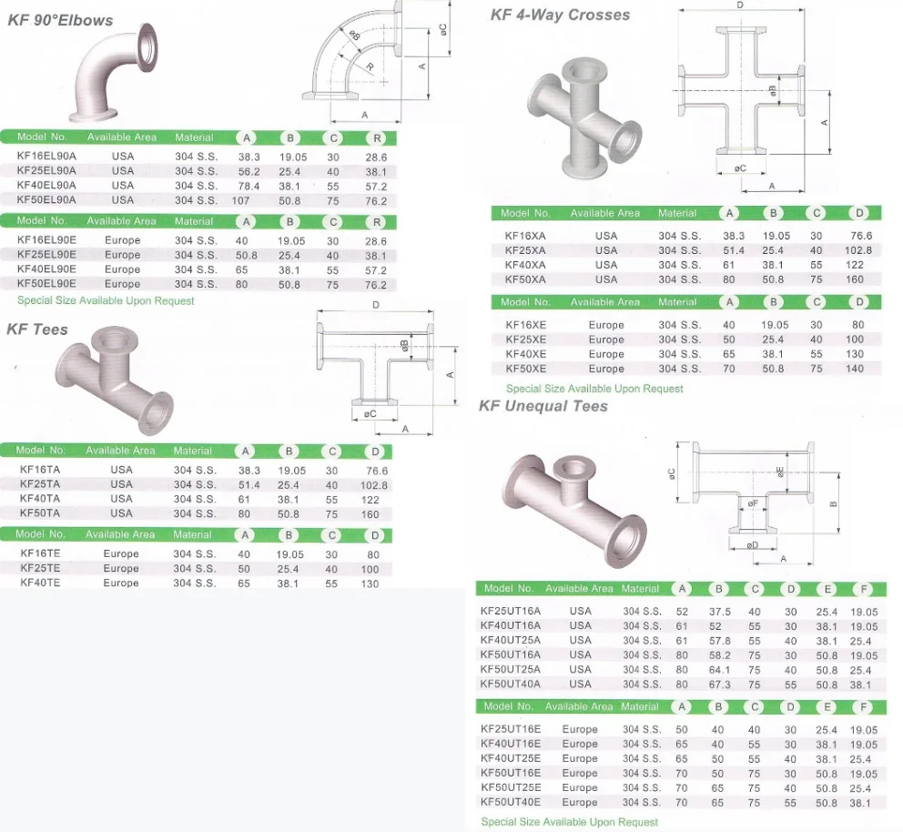 Stainless Steel KF Elbow Fittings - Durable & Versatile