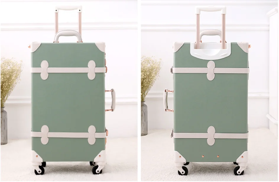 Hojax Vintage Trunk Luggage Set Tsa Lock Carry On Suitcase With Handbag ...