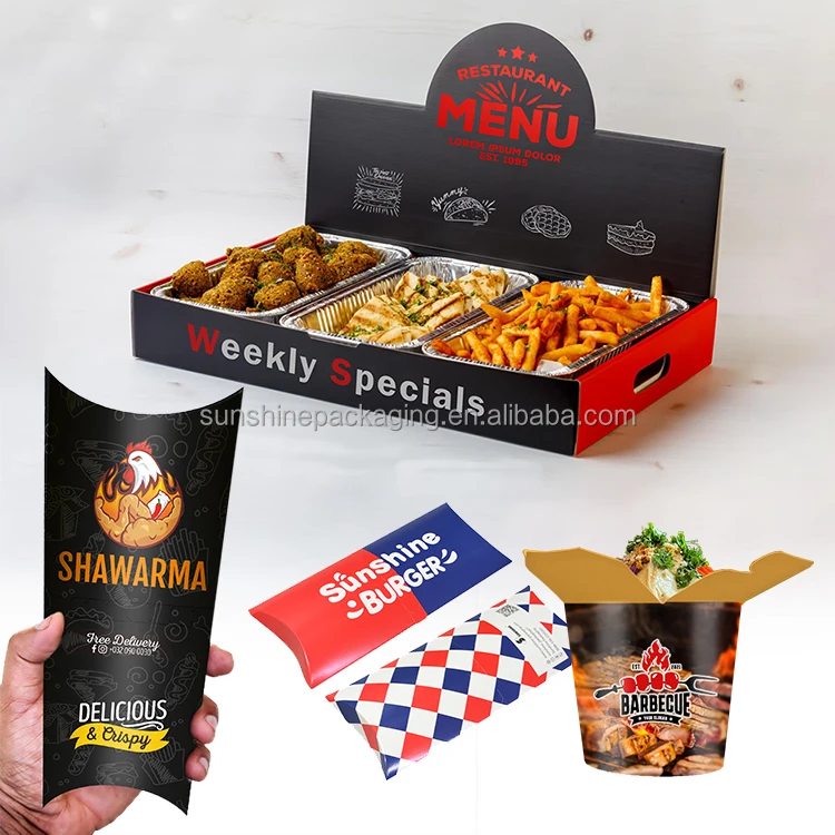 Wholesale Custom Logo Disposable Shawarma Box - Kraft Paper
