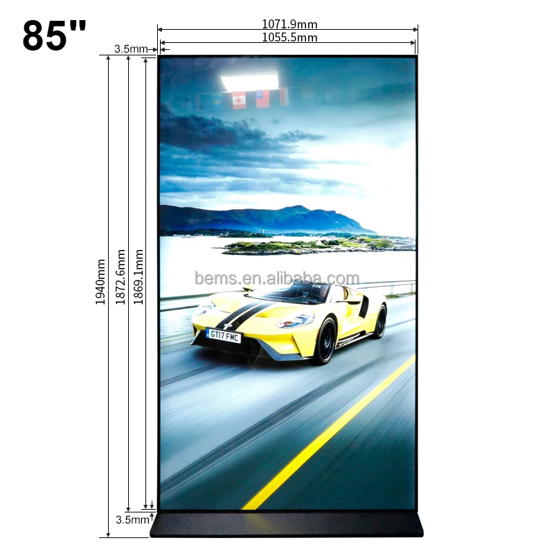 100" 85" 75" 4k Monitors Totem Led/lcd Display Smart Board Kiosk Stands ...