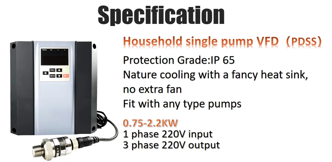 Household Pump VFD Flow Controller - 5hp Constant Pressure