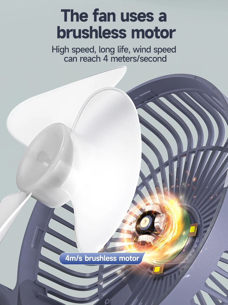 Outdoor Rotating Fan Folding High Speed Electric Fan 18650 Lithium ...