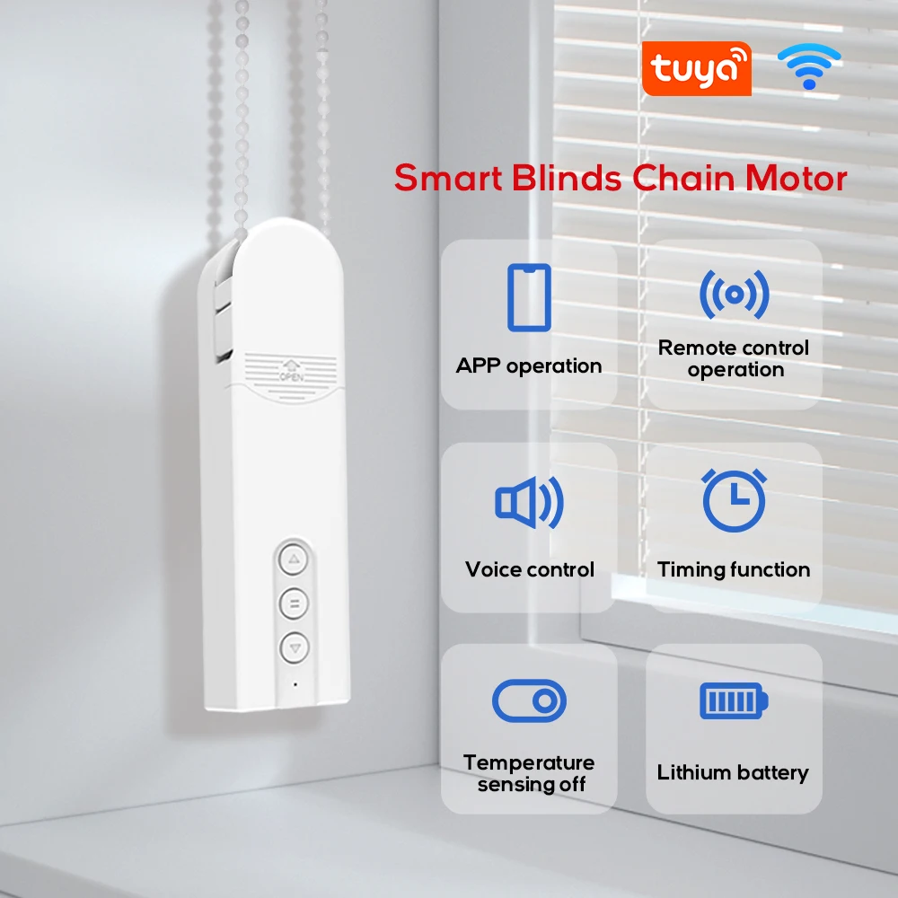 Smart Motorized Chain Curtain Motor Tuya WIFI Remote Control