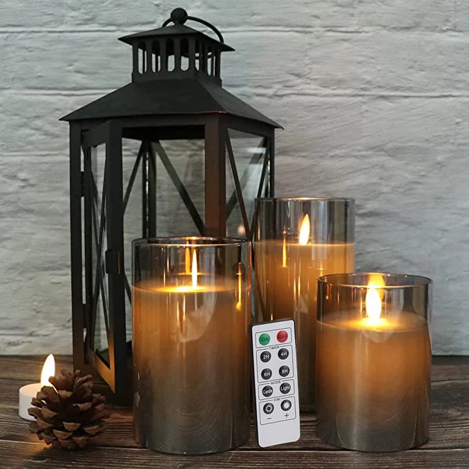 Remote Controlled Unique Flameless Candles Flickering Soy Wax Paraffin ...