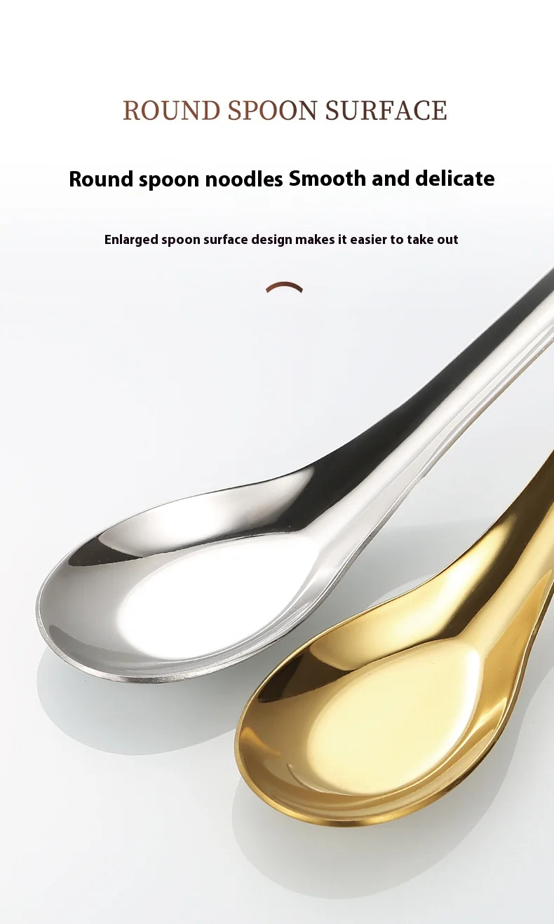 304 Stainless Steel Flat Spoon Classic Chinese Design for Soup & Dining ...
