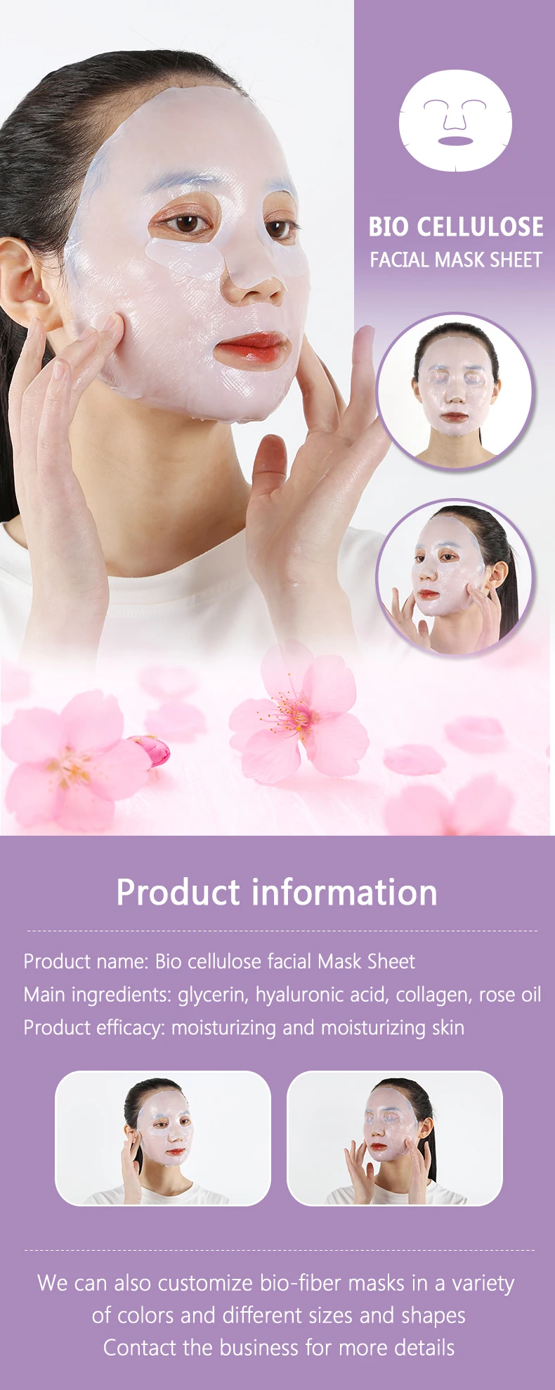 Skin Moisturizer Biological Cellulose Disposable Face Sheet Whitening ...