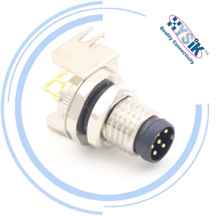 Hysik Male Female Waterproof M8 Connector 90 Degree Front Lock Pcb ...
