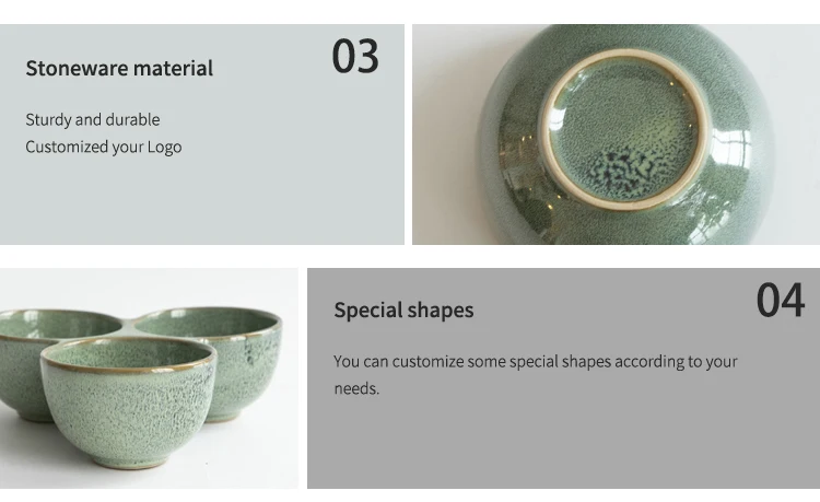 Joyye Customizable Reactive Glaze Ceramic Dinnerware Set with Cups ...