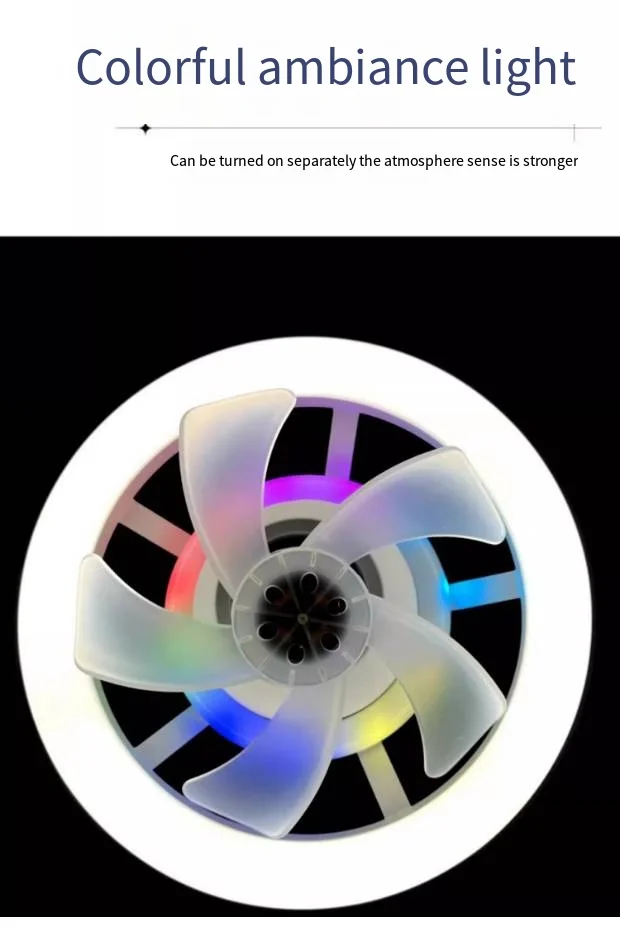 LED Screw Fan Light Bedroom Wall Mounted Kitchen Lighting Fan Bathroom ...