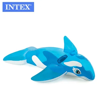 Intex 58523 Lil' Whale Ride-on Inflatable Blue Whale Ride-on Pool Float ...