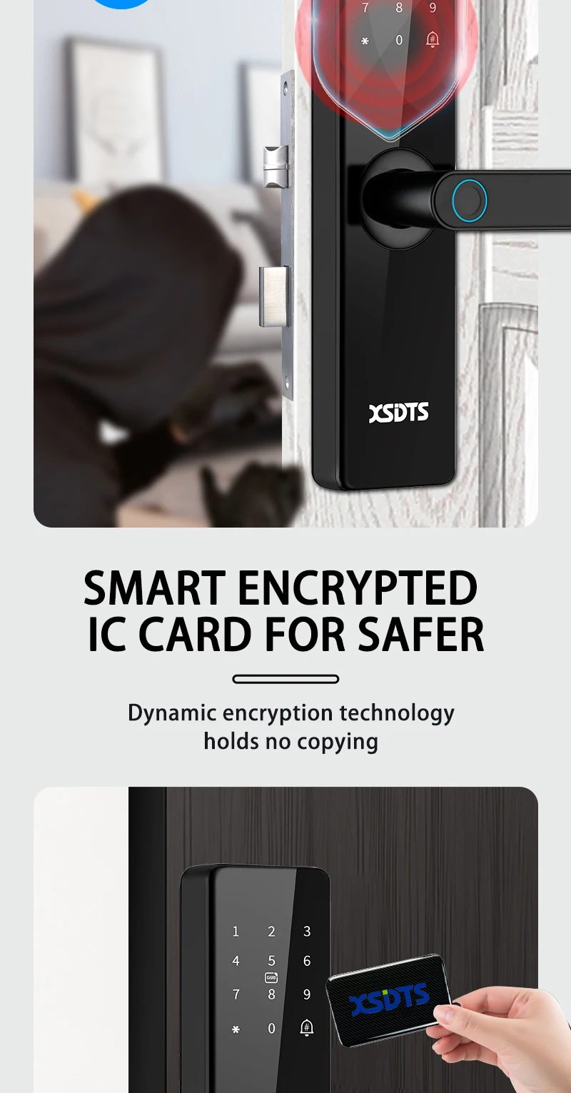 XSDTS Tuya Wifi Smart Door Lock - Biometric Fingerprint