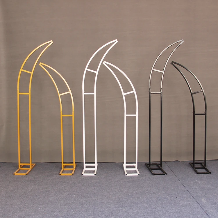 White Gold Metal Wedding Arch Backdrop Stand Birthday Event Party Metal ...