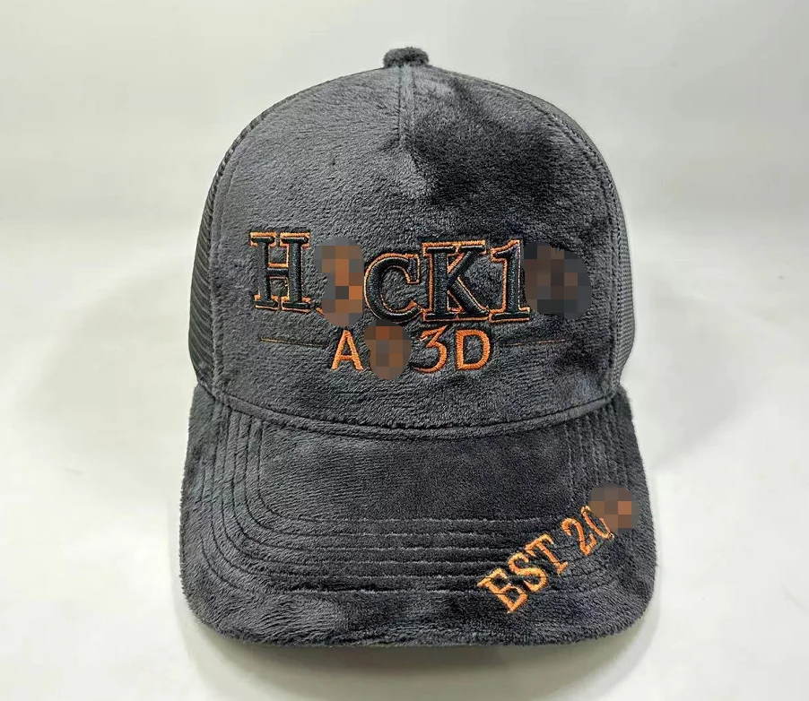 Hot Sales Mesh Custom Logo Hat Embroidery Logo Velvet Caps Patches ...