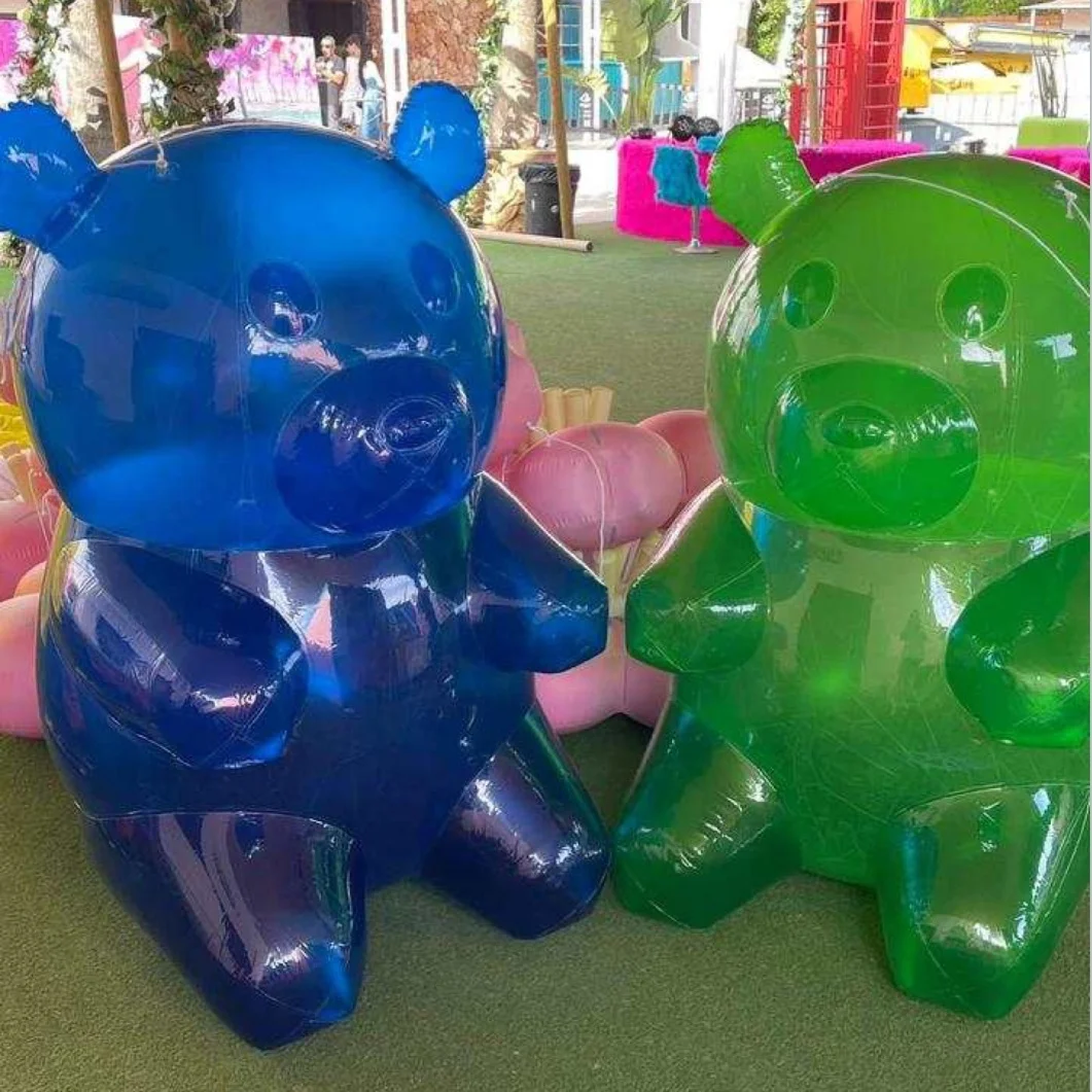Transparent blue PVC Toys Bear Inflatable Animal Toys Inflatable Teddy ...