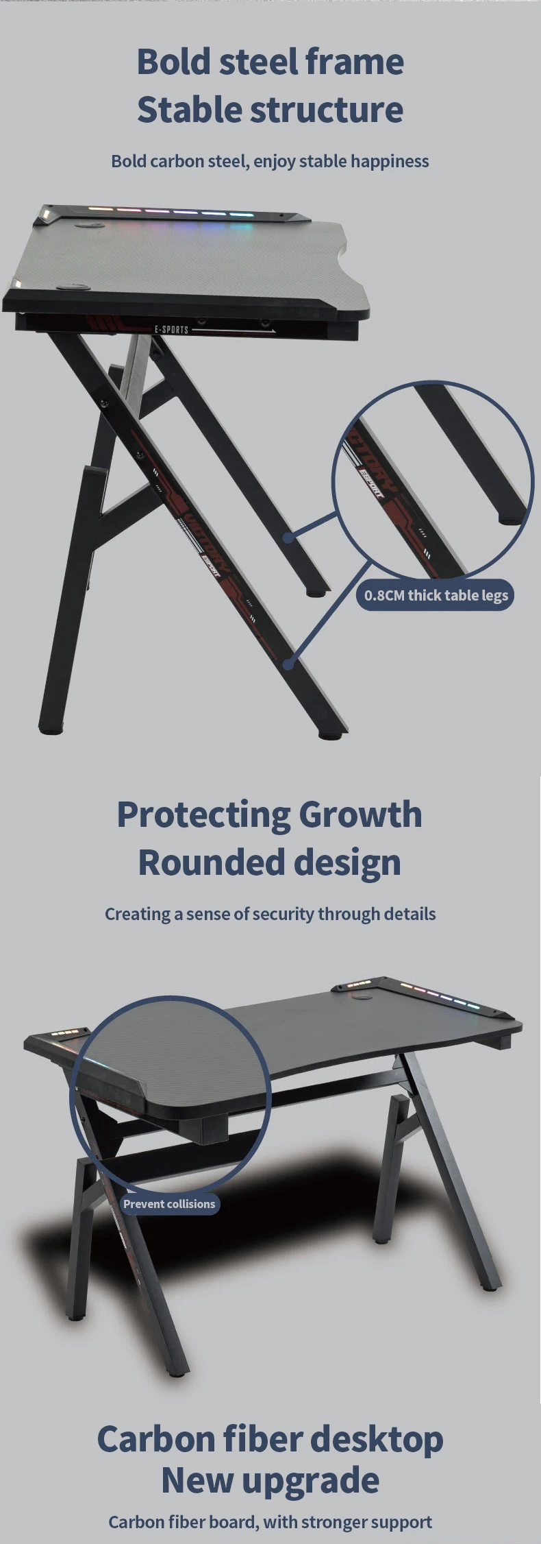 Modern Colorful Armor Computer Desk Convertible Modular Design with ...