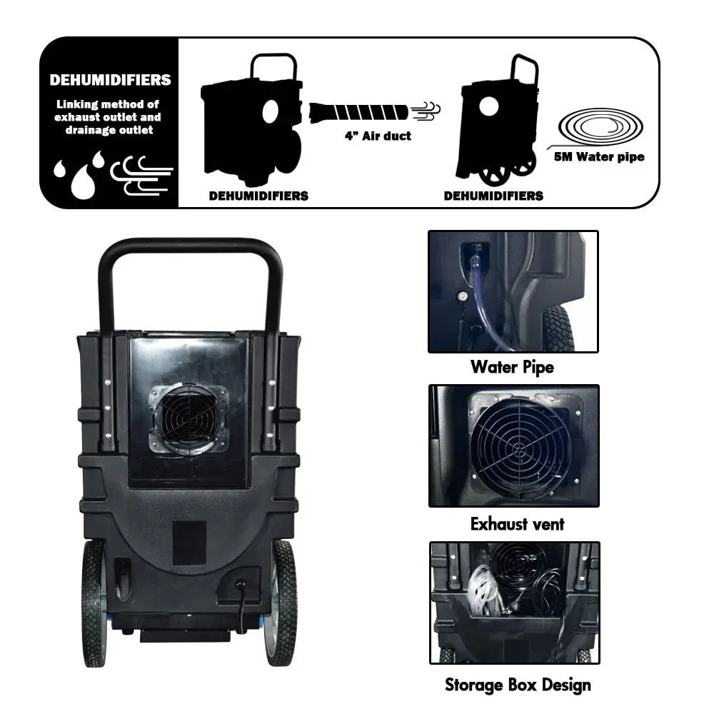 Industrial Dehumidifier 70L Portable Compact Air Drying Moisture ...