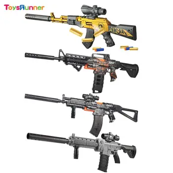 Shell Ejecting Soft Bullet Gun Toys Soft Bullet Shooting Play Set M416 2024 Plastic Weapons Army ...