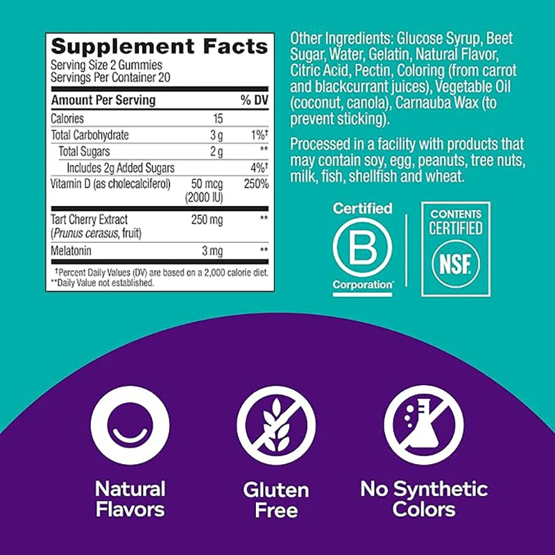Melatonin Gummies Candy With Vitamin Sleep Gummies Sleep And Sore ...