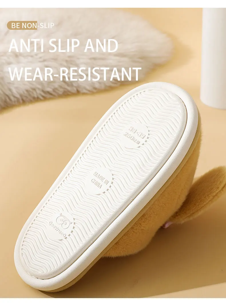 Funny Cute Plush Slippers for Women – Warm Cartoon Slides for Autumn ...