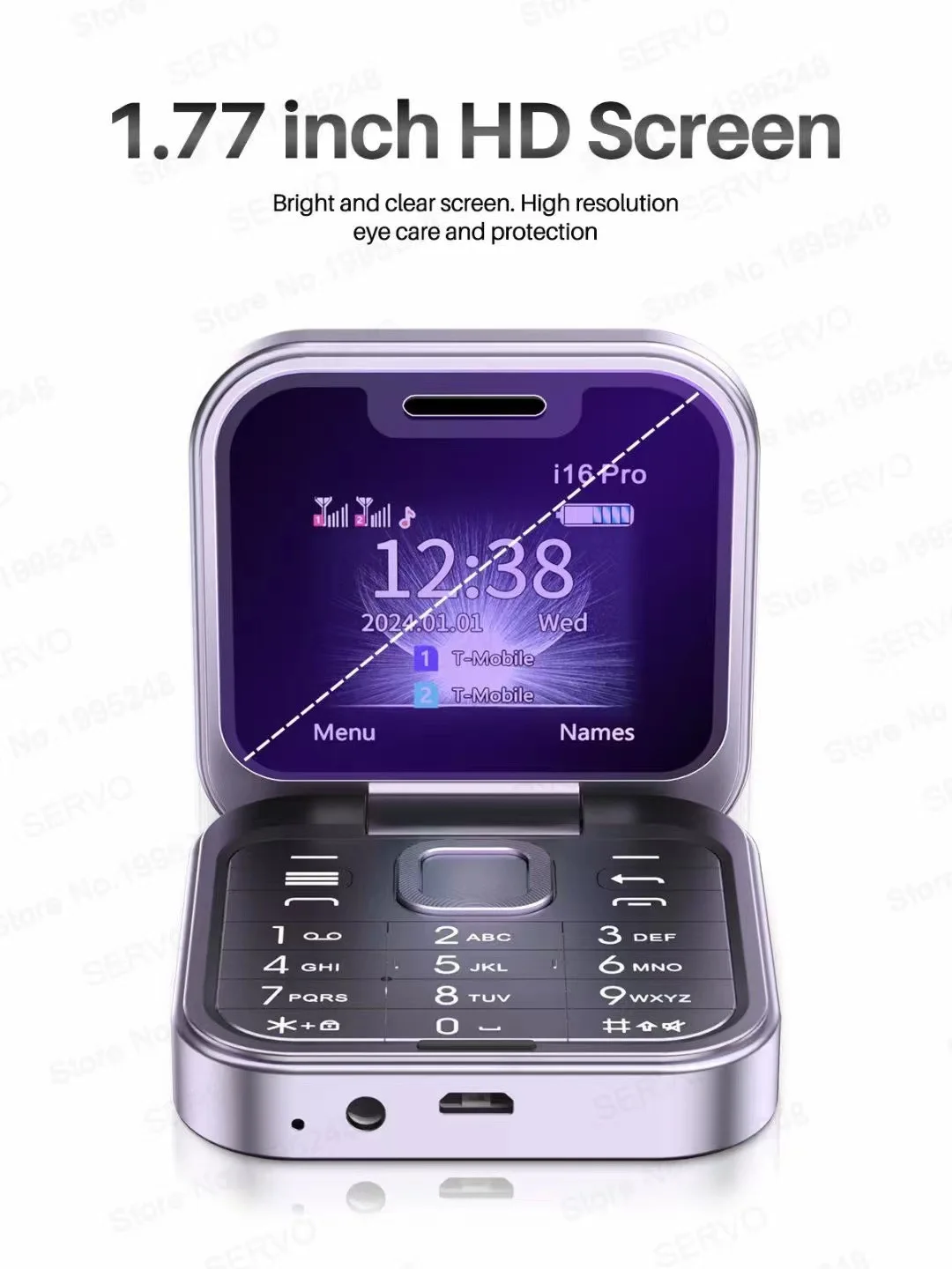 I16 Pro Dual SIM Flip Phone - QWERTY Keyboard & Gaming