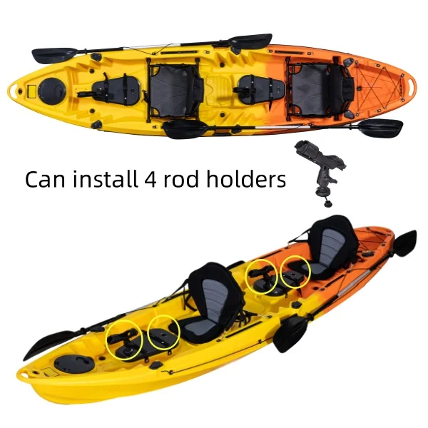 LSF 2024 Popular Family Kayak - 3 Person Sit on Top Fishing Kayak