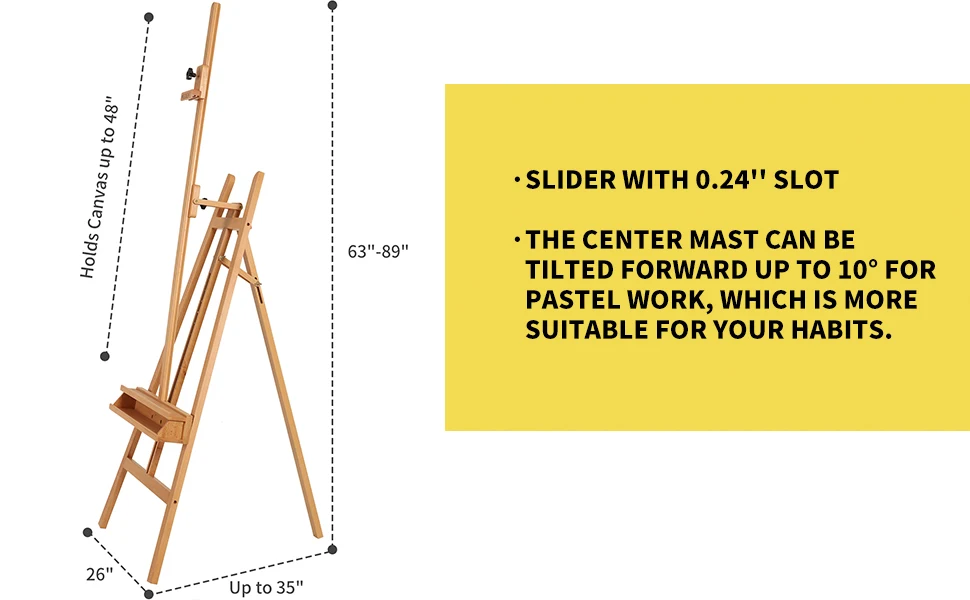 MEEDEN Professional Artist Wooden Drawing Easel Stand