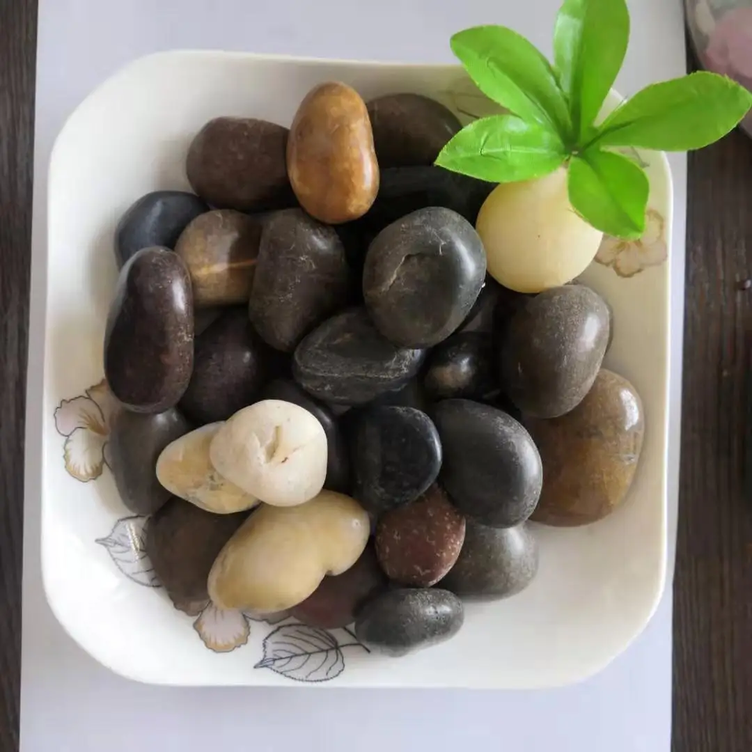 Beach Polished Garden River Pebble Rain Flower Stone Mixed Color Garden ...