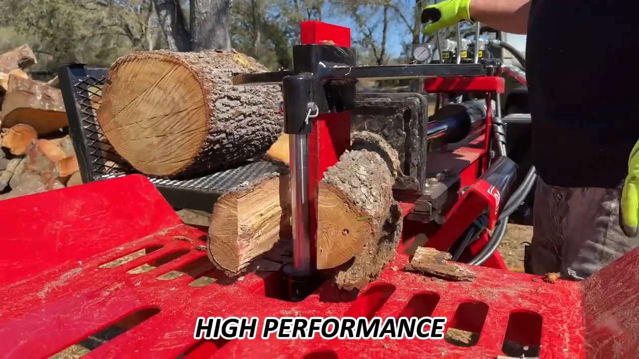 Yueshan Firewood Processor Machine Electric Kinetic 26ton 28ton 30ton Log Splitter Wood Splitter ...