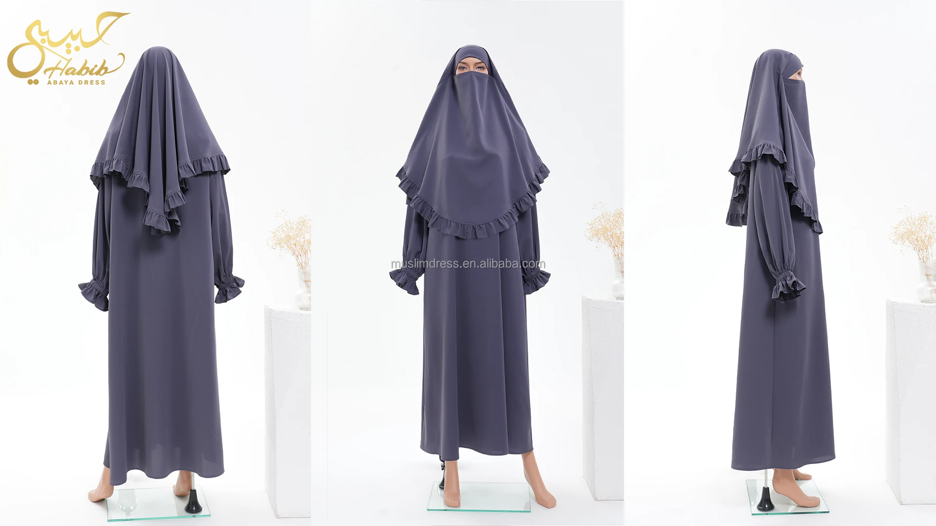 Custom Newest High Quality Jilbab Modest Khimar Abaya Set Muslim ...