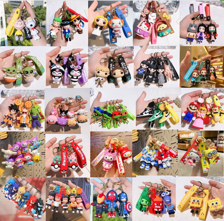 3D Cartoon Anime Keychains - Customizable Promotional Gifts
