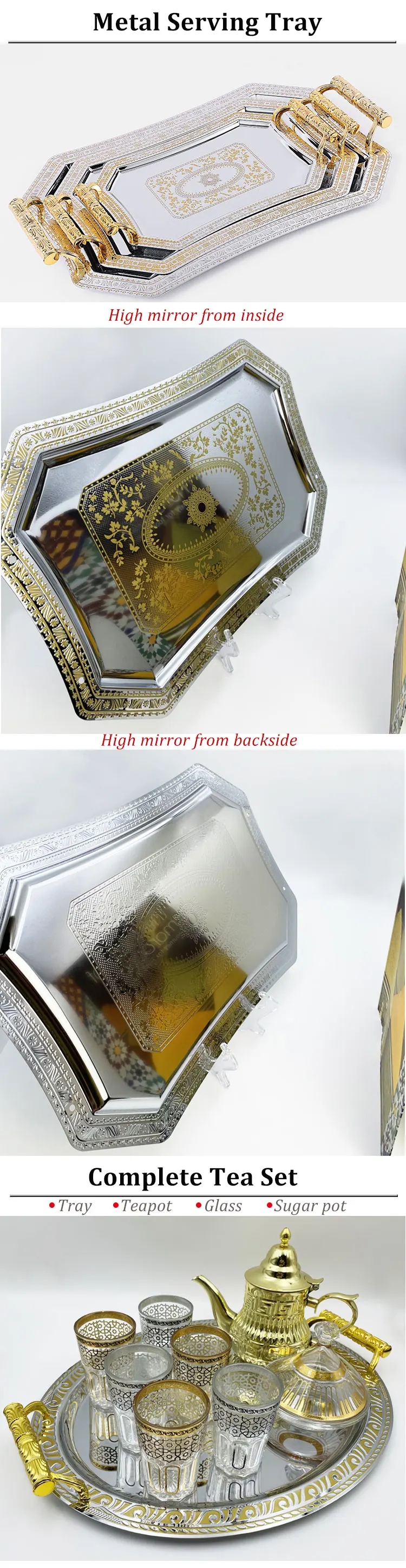 Luxury Arabic Tray for Tea Chocolate Serving Decorative Tray Plates ...