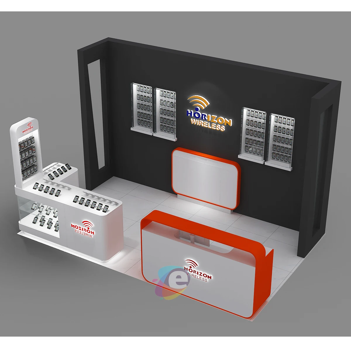 Accessory phone counter design for mall baccy stand fixture kiosk ...