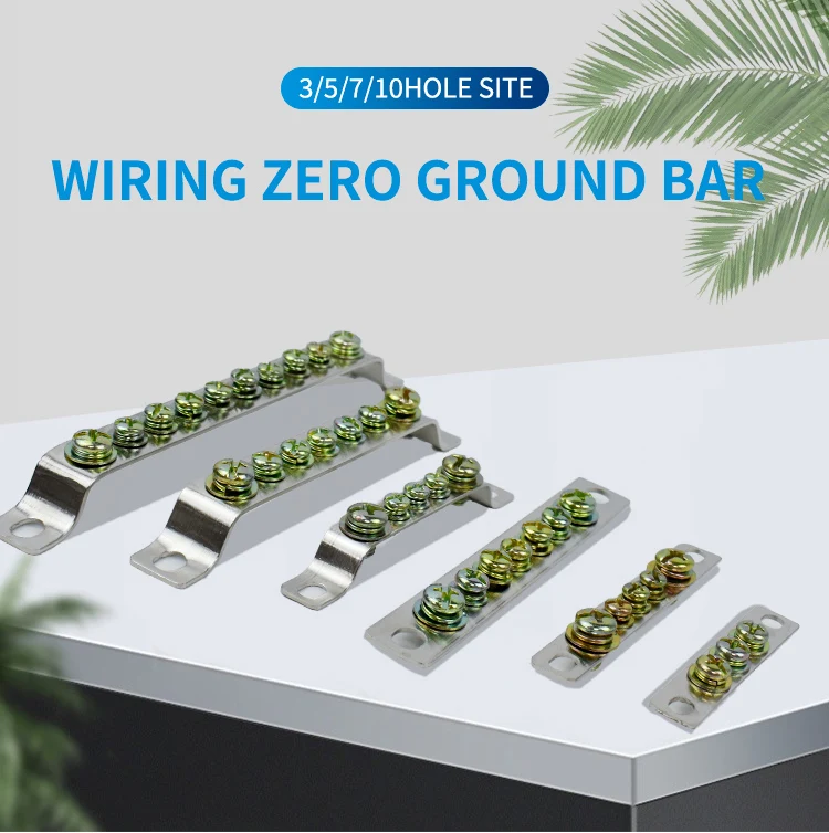 Single & Double Row Copper Bar Series Connectors 3/5/7/12 Holes Ground ...