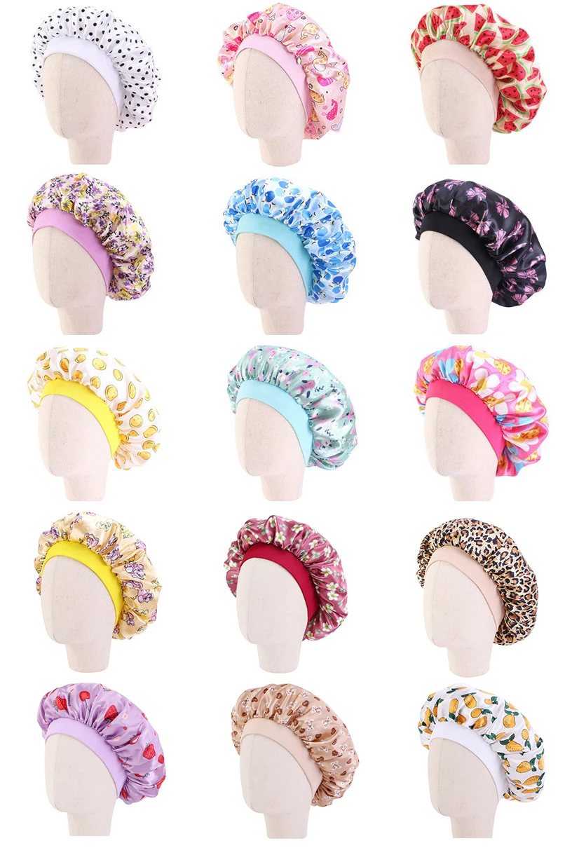 Wholesale Fashion Cute Girl Wear Single Layer Kids Bonnets Satin Sleep ...