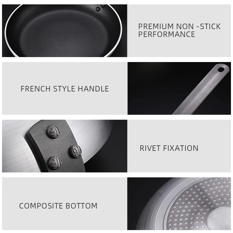 Round Shape Vessels For Kitchen Tool Aluminum Non-stick Frying Pan ...