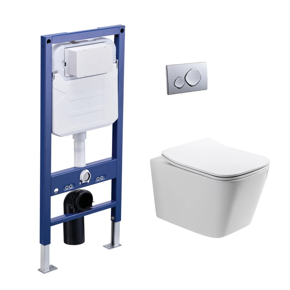 Wall Hung Mount Concealed Toilet Cistern - Dual Push Button