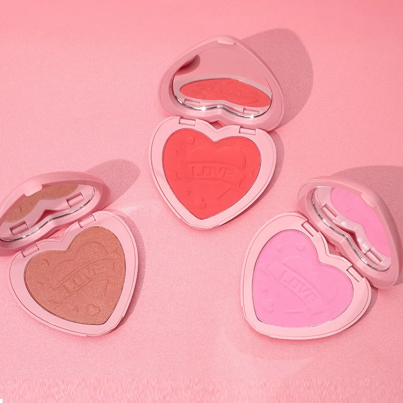 8 Colors Heart Shape Blush Palette Makeup Face Highlighter Blusher ...