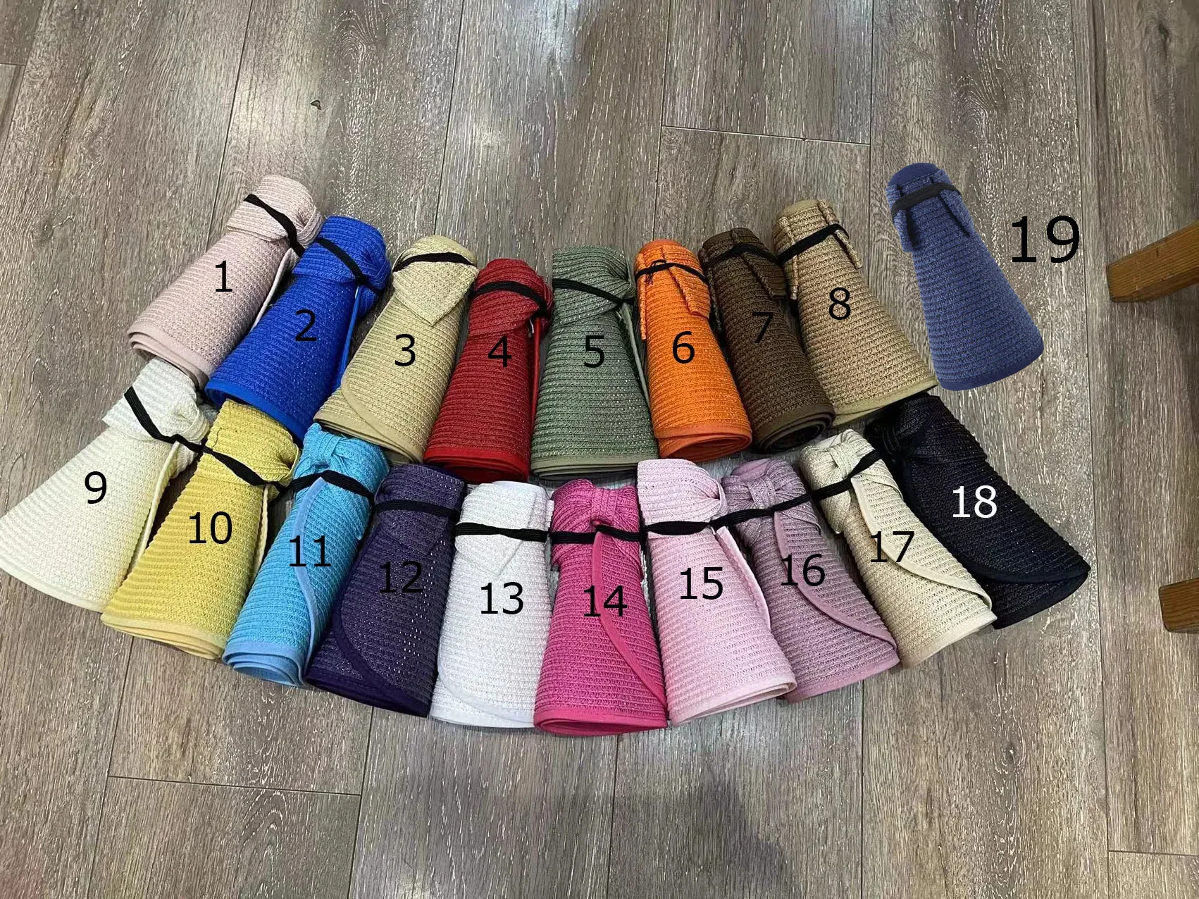 Summer Roll Up Sun Visors Hat For Women Wide Brim Straw Bowknot Women ...