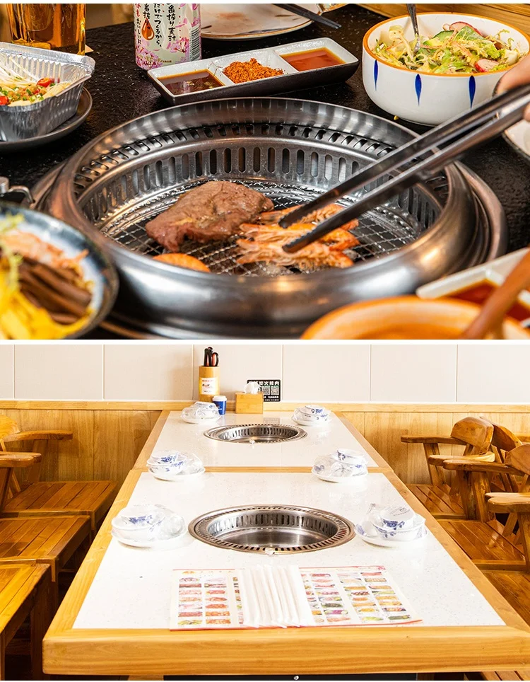 Modi Barbecue Circular Barrel Bbq Table Korean Charcoal Round Grills ...
